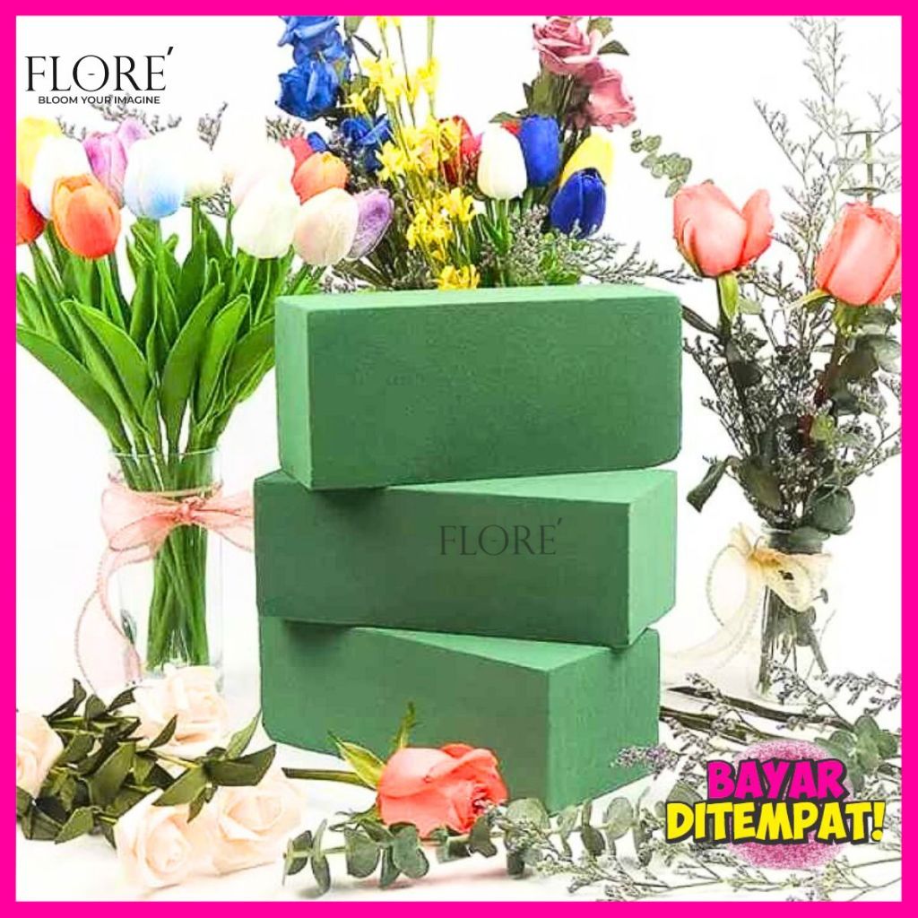 Jual Floral Foam Busa Basah/Kering 1 Pcs/Busa Bunga/Gabus Bunga Kering ...