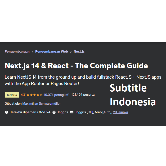 Jual Course Next.js 14 & React - The Complete Guide | Shopee Indonesia