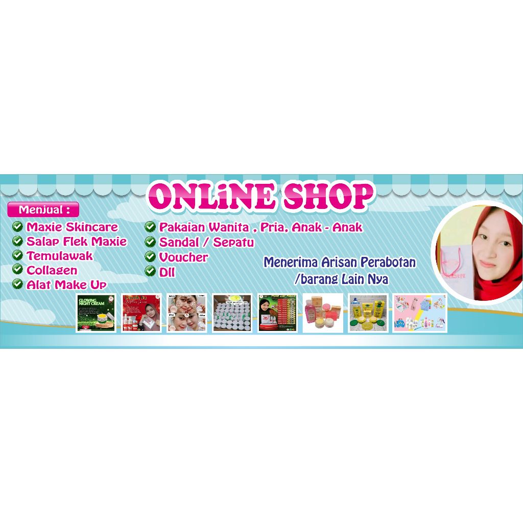 Jual CETAK BANNER CUSTOM UKURAN 4x1 FREE DESAIN (UNTUK TOKO, WARUNG ...