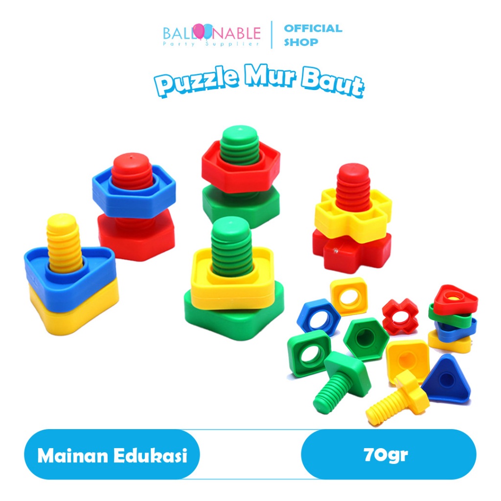 Jual Puzzle Mur Baut Nut Bolt Sekrup Tebal / Screw Building / Mainan ...