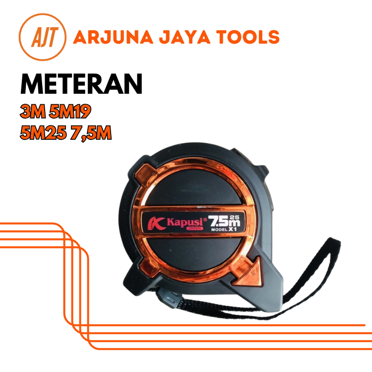 Jual Meteran Hitam Premium 3m/5m/7.5m - Pengukur Akurat dan Tahan Lama ...