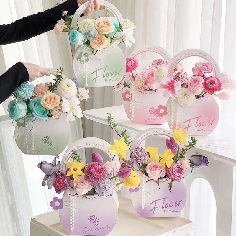 Jual Flower Packing Paper Bag Vas Bloom Box Bouquet Handbag Gift Tas ...