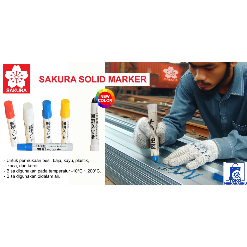 Jual SAKURA SOLID STEEL MARKER / Spidol Penanda Besi Permanen | Shopee ...