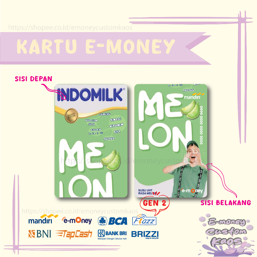 Jual KARTU EMONEY BTS J-HOPE INDOMILK MELON SUSU MILK SNACK LUCU E ...