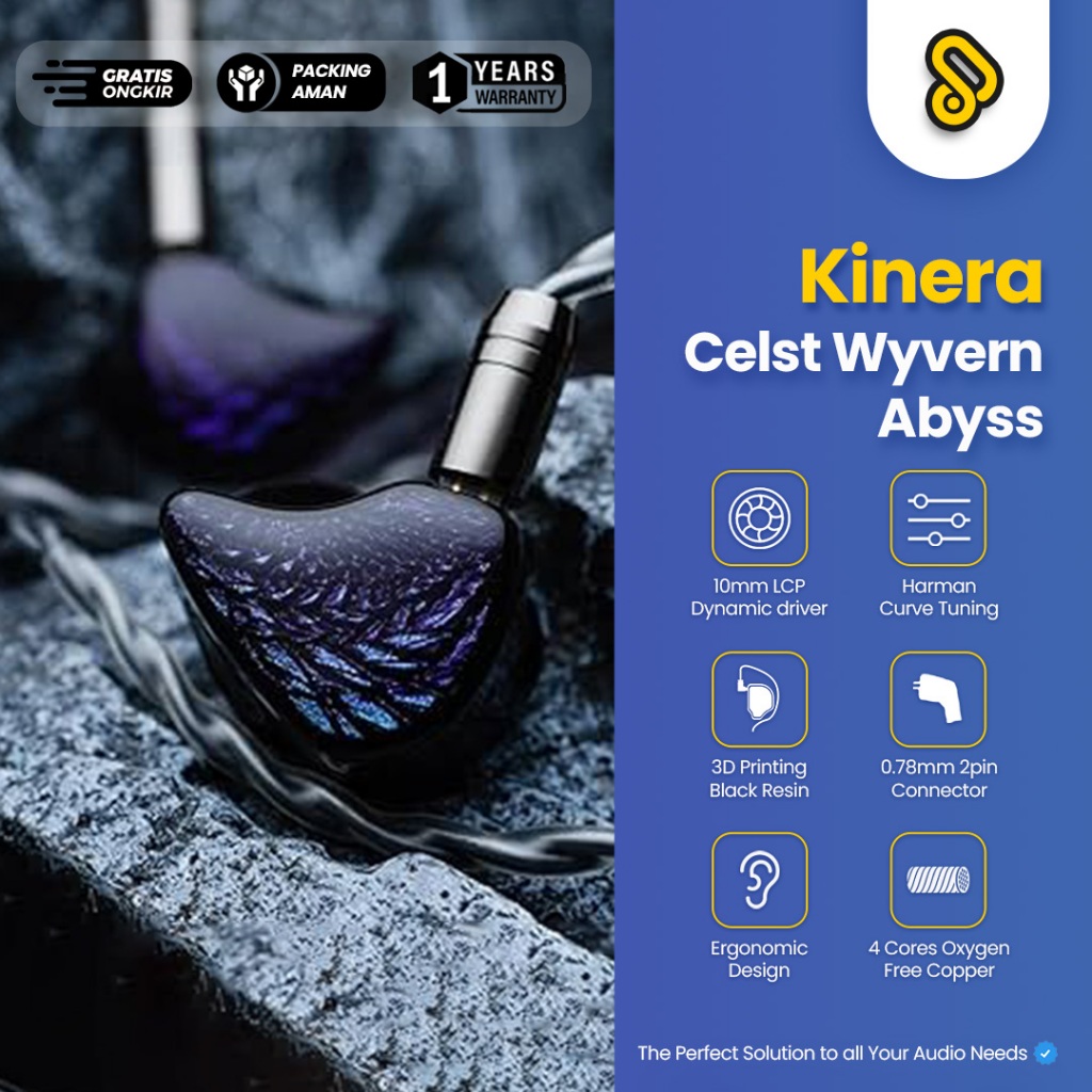 Jual Kinera Celest Wyvern Abyss 10mm Dynamic Driver In Ear Monitor ...