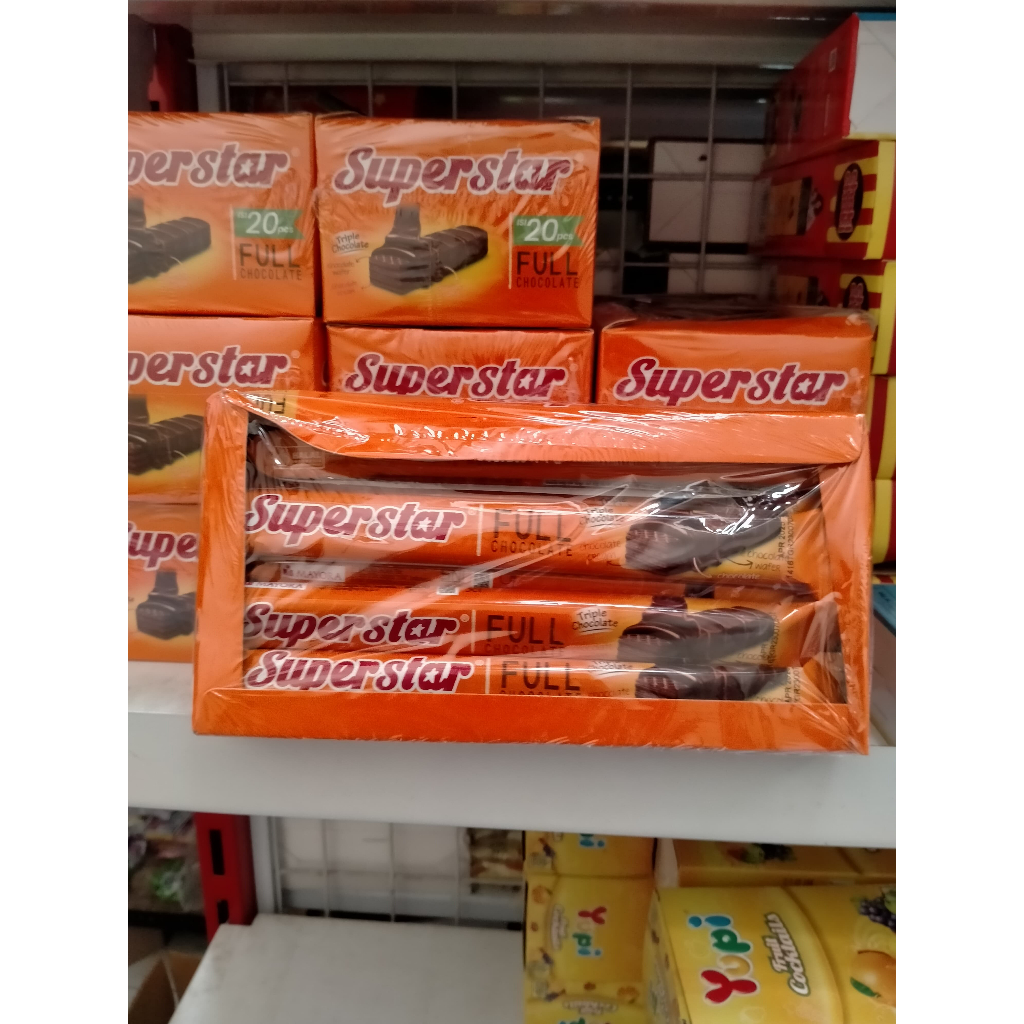 Jual Superstar Wafer Super Star Coklat Full Chocolate 16 gr x 20 Pcs ...