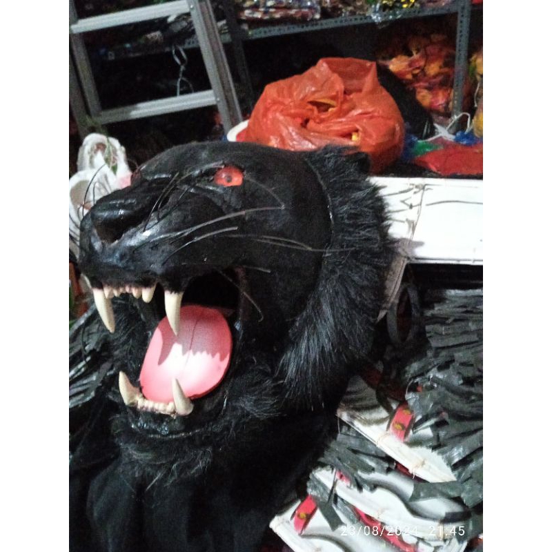 Jual MAINAN TRADISIONAL Can MACANAN KEPALA MACAN HITAM KOSTUM MACAN ...