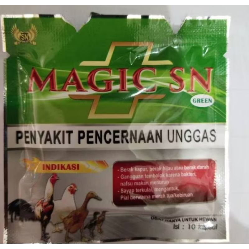 Jual MAGIC SN HIJAU OBAT PENCERNAAN UNGGAS 1RENTENG ISI 10 | Shopee ...