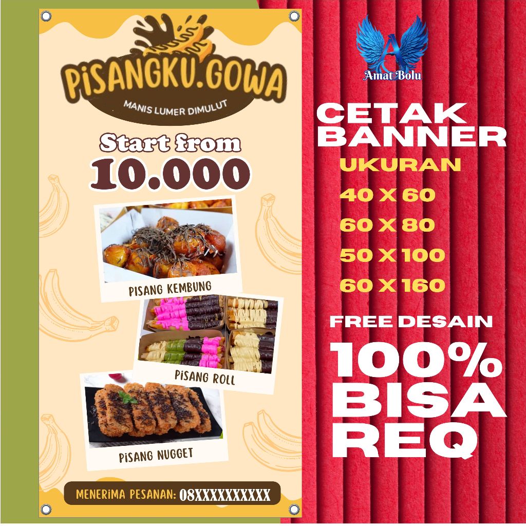 Jual Spanduk Banner PISANG KRISPI PISCOK Bisa Request | Shopee Indonesia