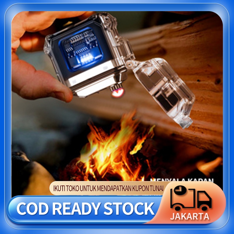 Jual Waterproof Lighter Windproof Lighter Torch Transparent Plasma ARC ...