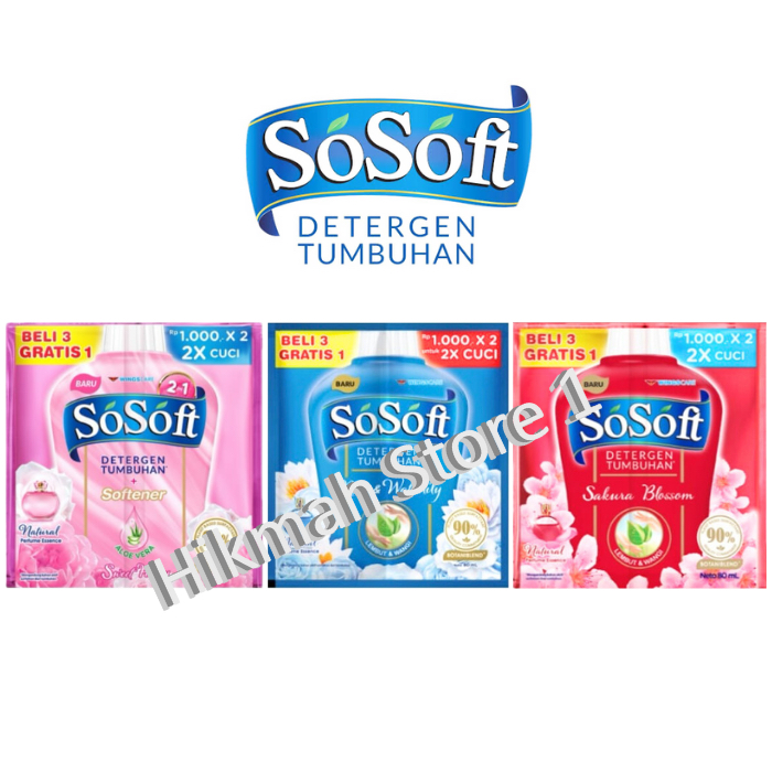 Jual So Soft Detergen Cair Renceng isi 16 Saset | Shopee Indonesia