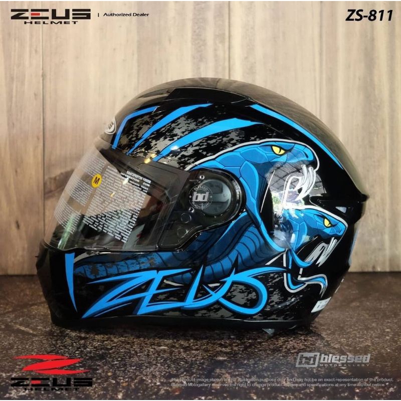 Jual Helm Full Face ZEUS Z-811 BLACK SNAKE Original | Shopee Indonesia