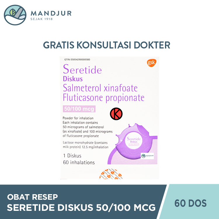Jual Seretide Diskus 50/100 mcg 60 Dosis | Shopee Indonesia
