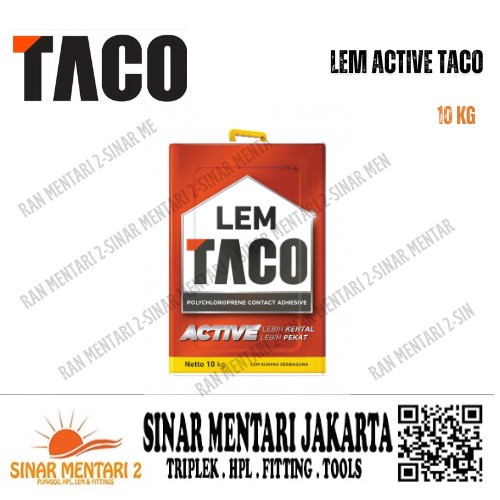 Jual Lem Kuning Taco Active Untuk Lem HPL Taco isi 10 kg Setara Fox 168 ...