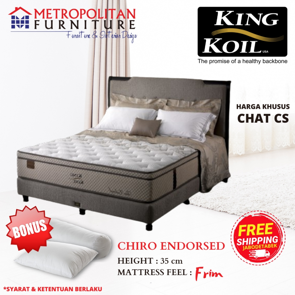 Jual Springbed King Koil Chiro Endorsed Full set Kasur Spring Bed ...