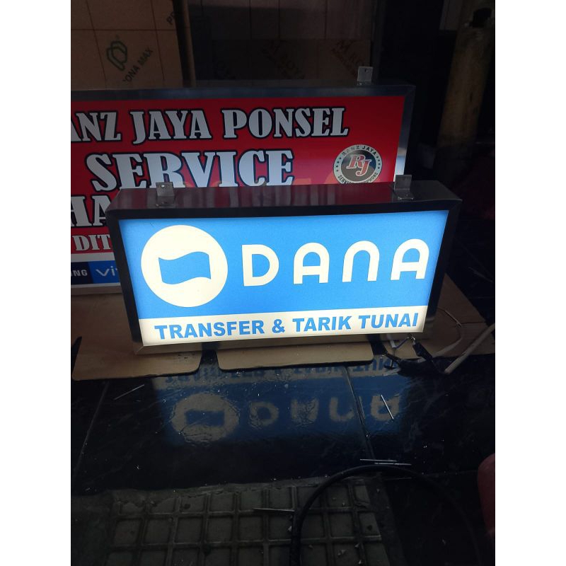 Jual NEON BOX DANA UKURAN 20X40CM | PLANG USAHA | PENERANGAN LAMPU | Shopee Indonesia