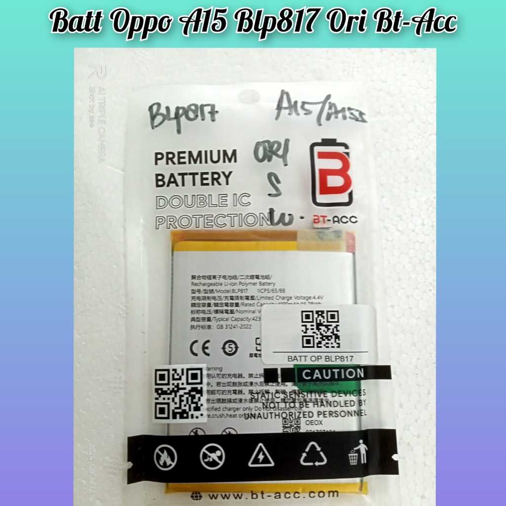 Jual Battery Baterai Batt Oppo A15 A15S Blp817 ORI BT-ACC Batre Blp817 ...