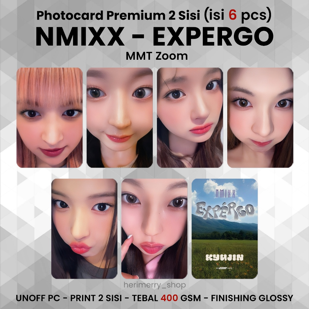 Jual (ISI 6 PCS) Photocard NMIXX EXPERGO ZOOM - PC Premium 2 Sisi Kartu ...