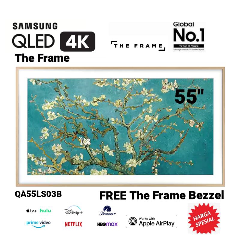 Jual SAMSUNG QLED 4K THE FRAME 55 Inch - Smart TV QA55LS03B Dolby Atmos ...