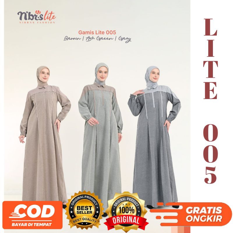 Jual TERBARU!! BUSANA MUSLIM GAMIS LITE 005 BROWN,ASH GREEN DAN GRAY By ...
