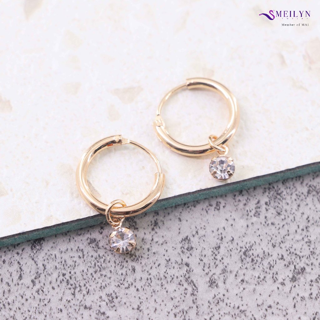 Jual MEILYN Anting Klip Gipsy Jurai Motif Permata Bulat Lapis Emas 15mm ...