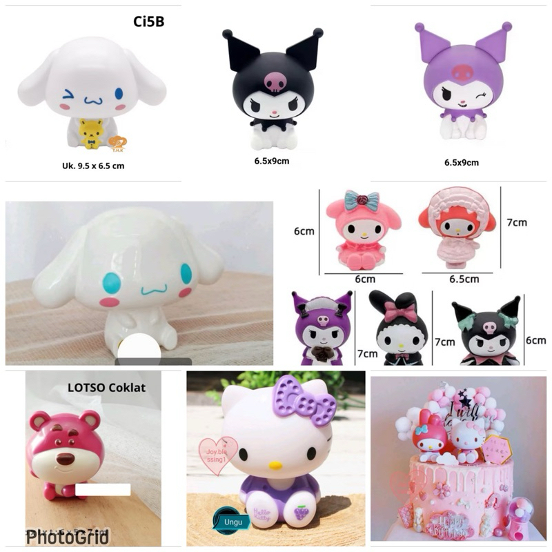Jual ORNAMEN HELLO KITTY melody pink hiasan tart/topper daun HBD ...