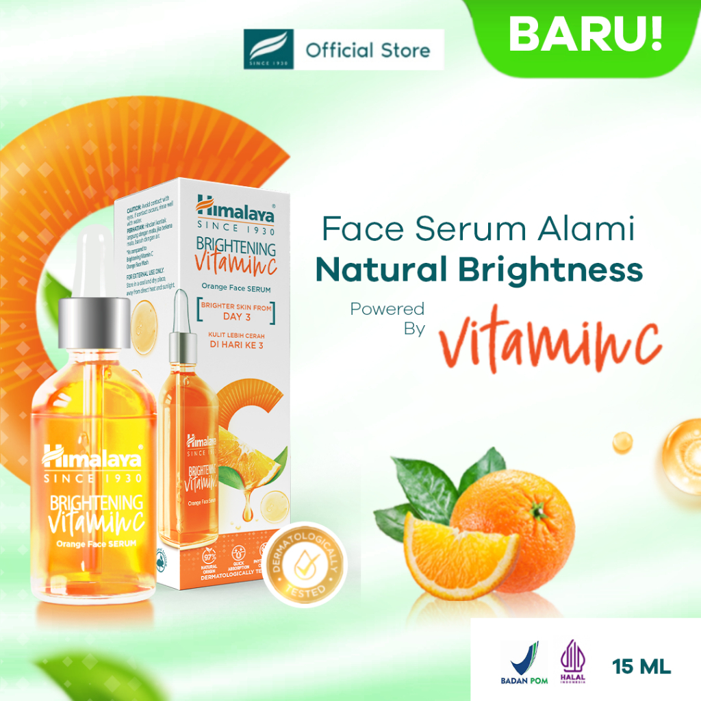 Jual Himalaya Brightening Vitamin C - Orange Face Serum 15ml | Shopee Indonesia