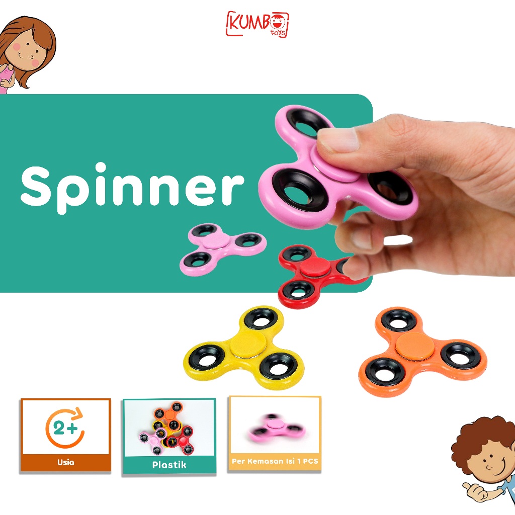 Jual Mainan Edukasi Fidget Hand Spinner Anak Stress Relief Spiner Polos ...