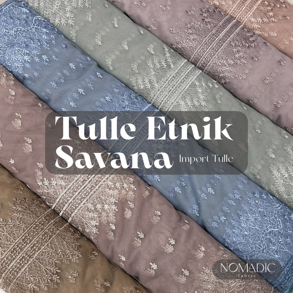 Jual ½ Meter Kain Tulle Etnik Premium || Tule Etnik Savana Import ...