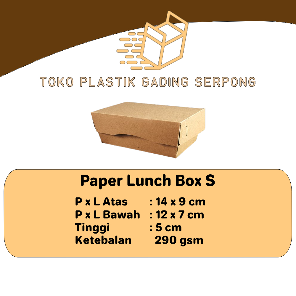Jual Paper Lunch Box Kraft / Kotak Makan Kertas Coklat / Kotak Bungkus Nasi Semua Ukuran ...