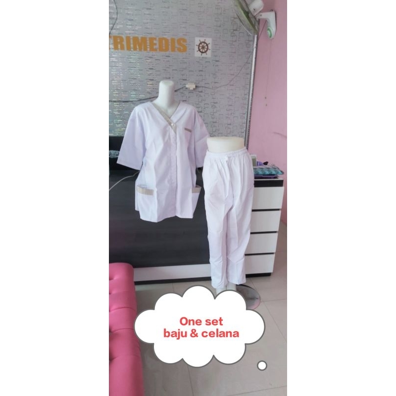 Jual Baju OK Kombinasi lengan pendek One set / seragam Suster / Seragam ...