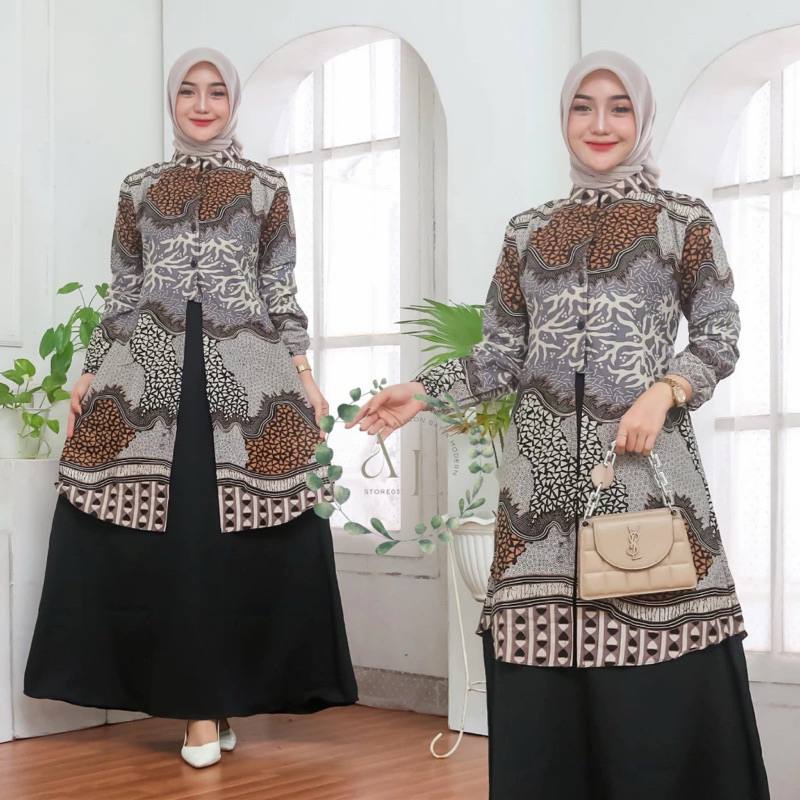 Jual Batik daby Gamis Batik Crincle Airflow Motif Rumput Ayu Dress ...