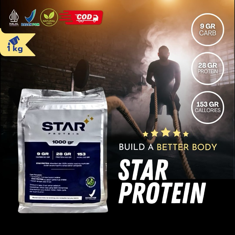 Jual STAR PROTEIN 1000 gram WHEY PROTEIN BUBUK KEDELAI MURNI SUSU ...