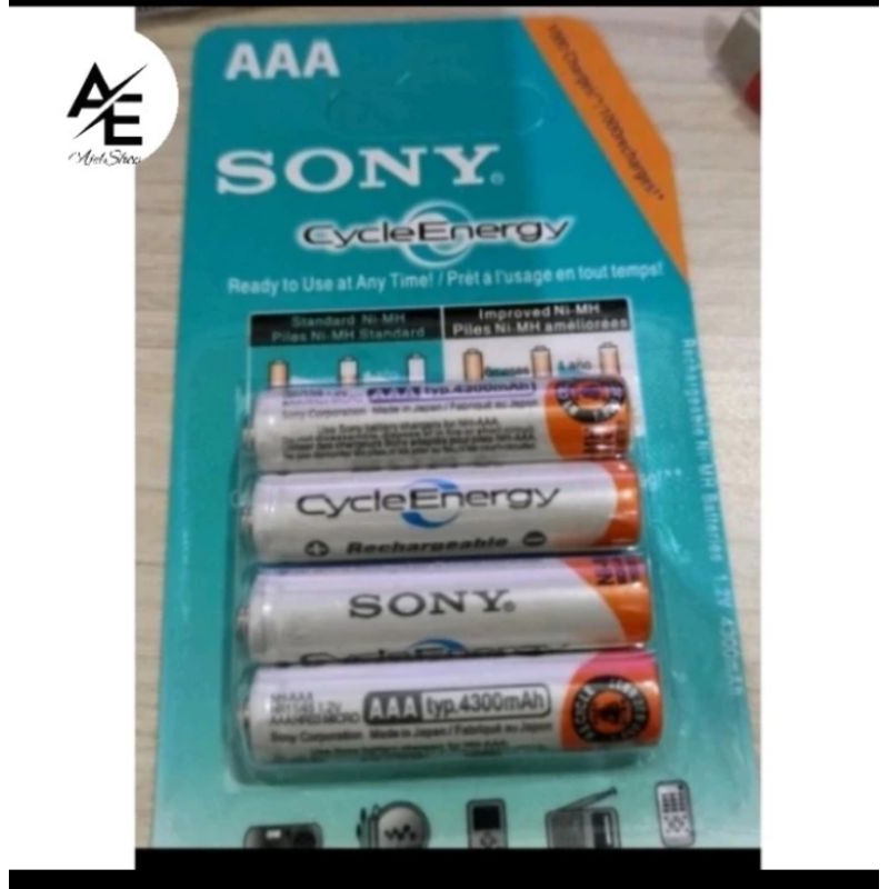 Jual Baterai SONY AAA Chycle Energi 4300mAh 1,2Volt Reacharger isi 4pcs ...