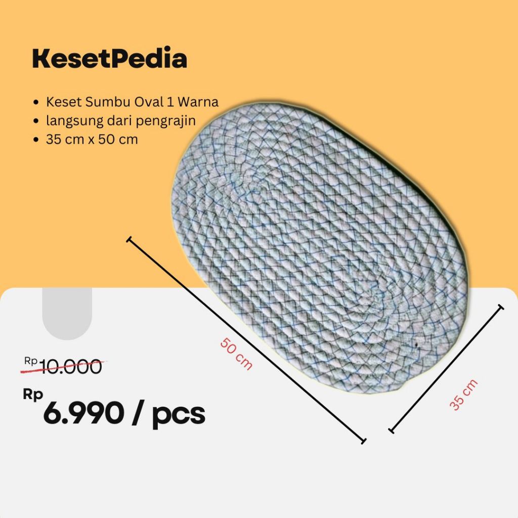 Jual Keset Sumbu Oval Satu Warna Ukuran 35 cm x 50 cm - Harga Murah ...
