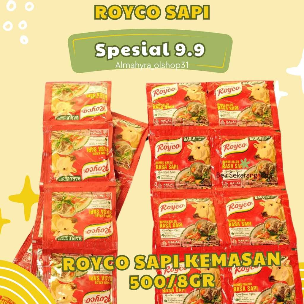 Jual Royco Bumbu Kaldu Sapi Kemasan Sachet 8 gram / penyedap rasa ...