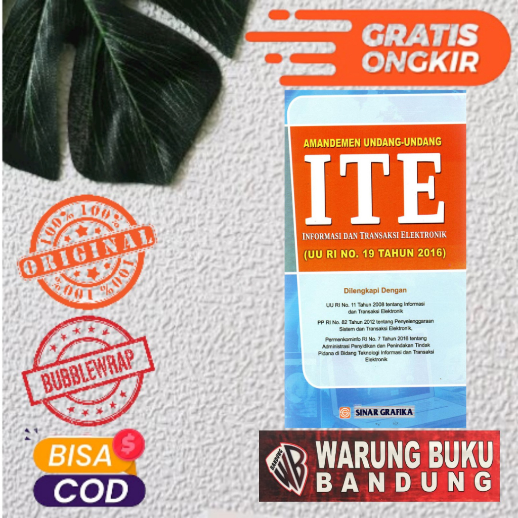 Jual Buku Amandemen Undang-Undang ITE (UU RI No. 19 Tahun 2016) - Sinar ...