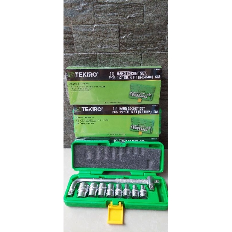 Jual TEKIRO HAND SOCKET SET 10 PCS 1/2" GIGI 06 PT 8-24MM KUNCI SOK SET ...