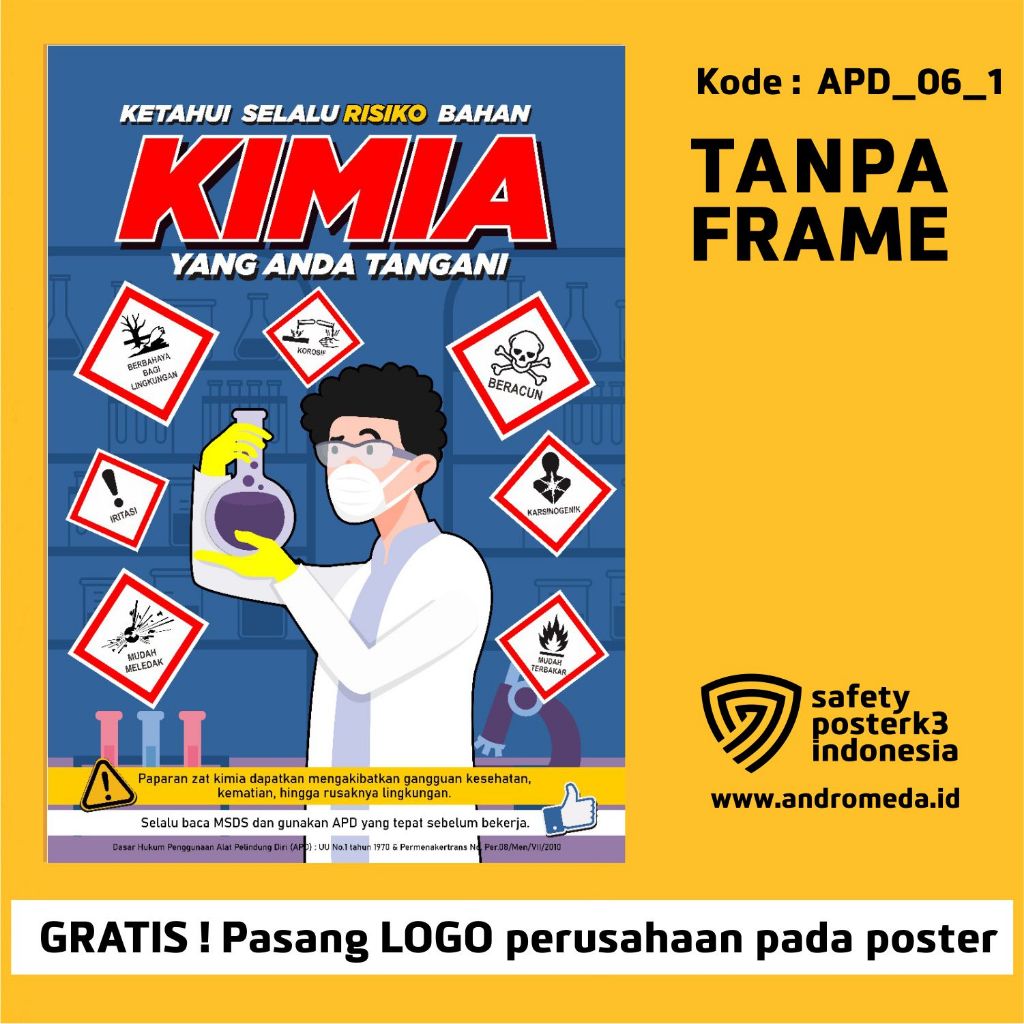 Jual Safety Poster Slogan K3 Ketahui Selalu Bahaya Risiko Bahan Kimia ...