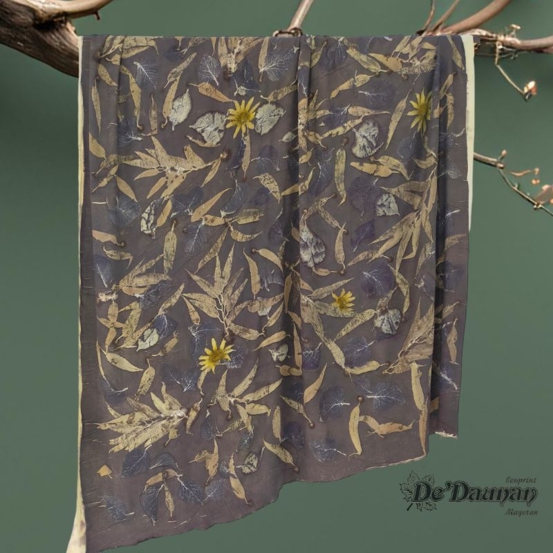 Jual terlaris kain ecoprint batik warna alam motif cetak daun original ...