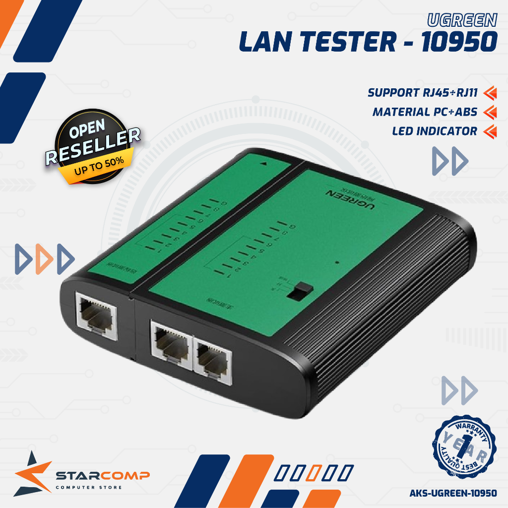 Jual UGREEN 10950 LAN Tester Cable Ethernet Network RJ45 RJ11 | Shopee ...