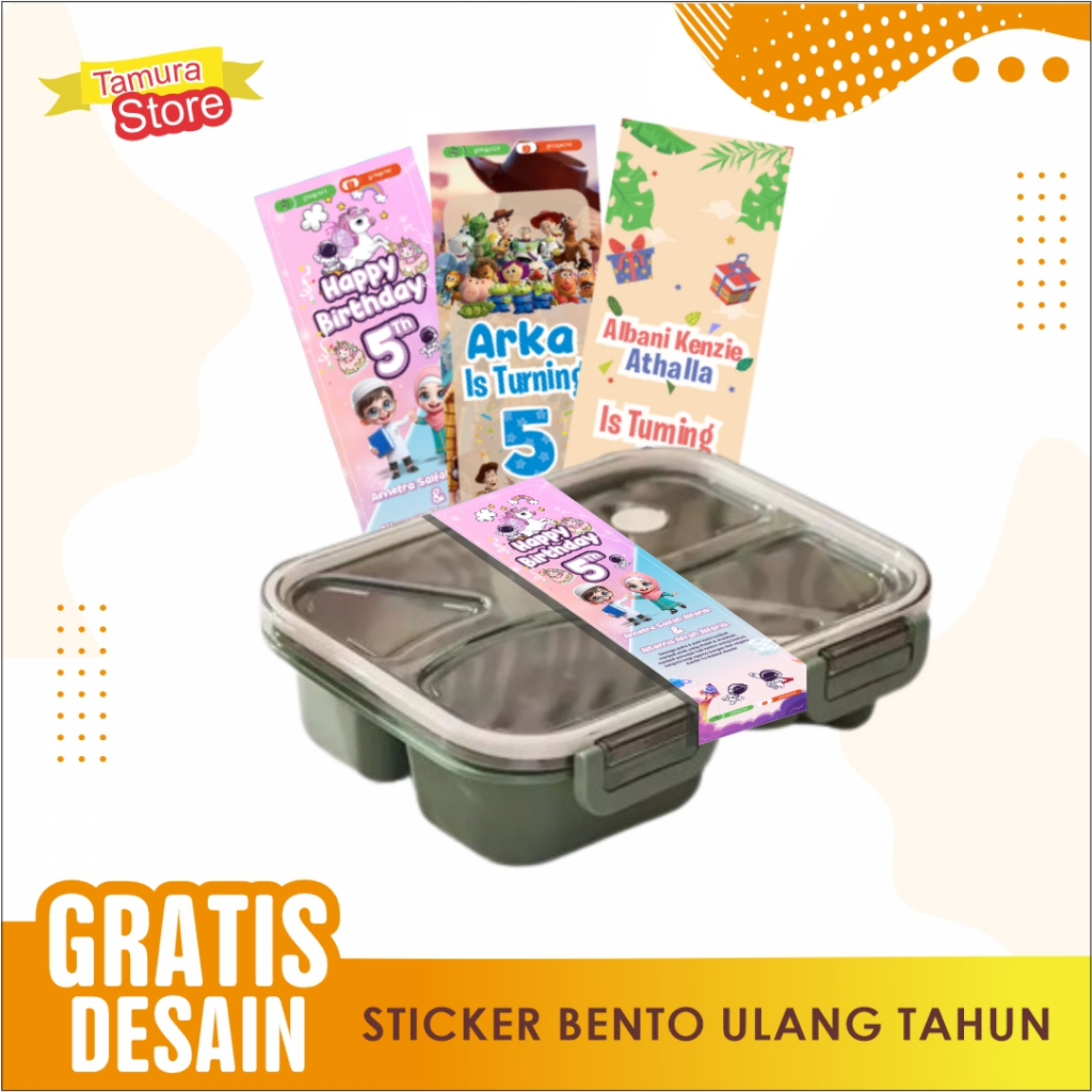Jual Stiker bento ulang tahun CUSTOM Free Desain | Paper Belt Bento ...