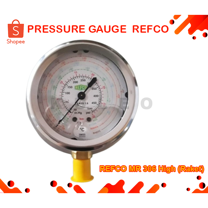 Jual Pressure Gauge Refco with Oil / Meteran Refco High Pressure MR-306-DS | Shopee Indonesia