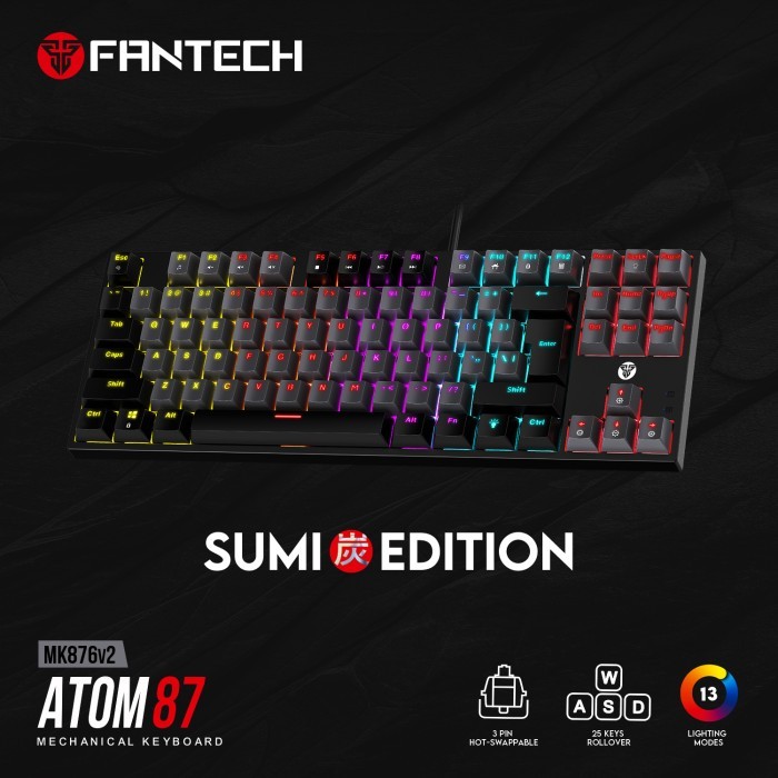 Jual Keyboard FANTECH MK876 V2 SUMI EDITION ATOM TKL Gaming Mechanical | Shopee Indonesia