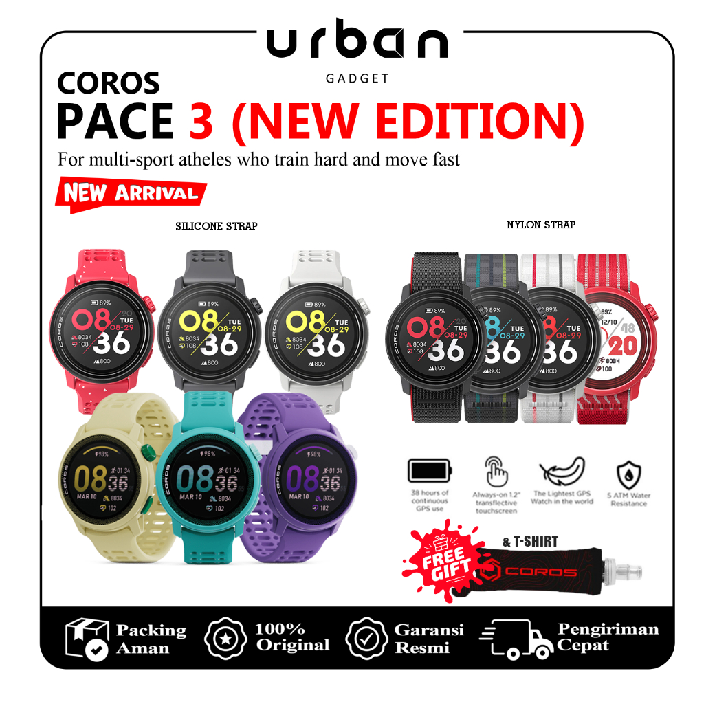 Jual Coros PACE 3 GPS Running Sport Watch GPS Smartwatch - Resmi ...