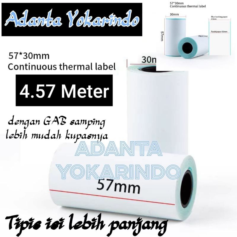Jual STICKER LABEL 58MM 57X30 58X30 KERTAS THERMAL MINI PRINTER ...