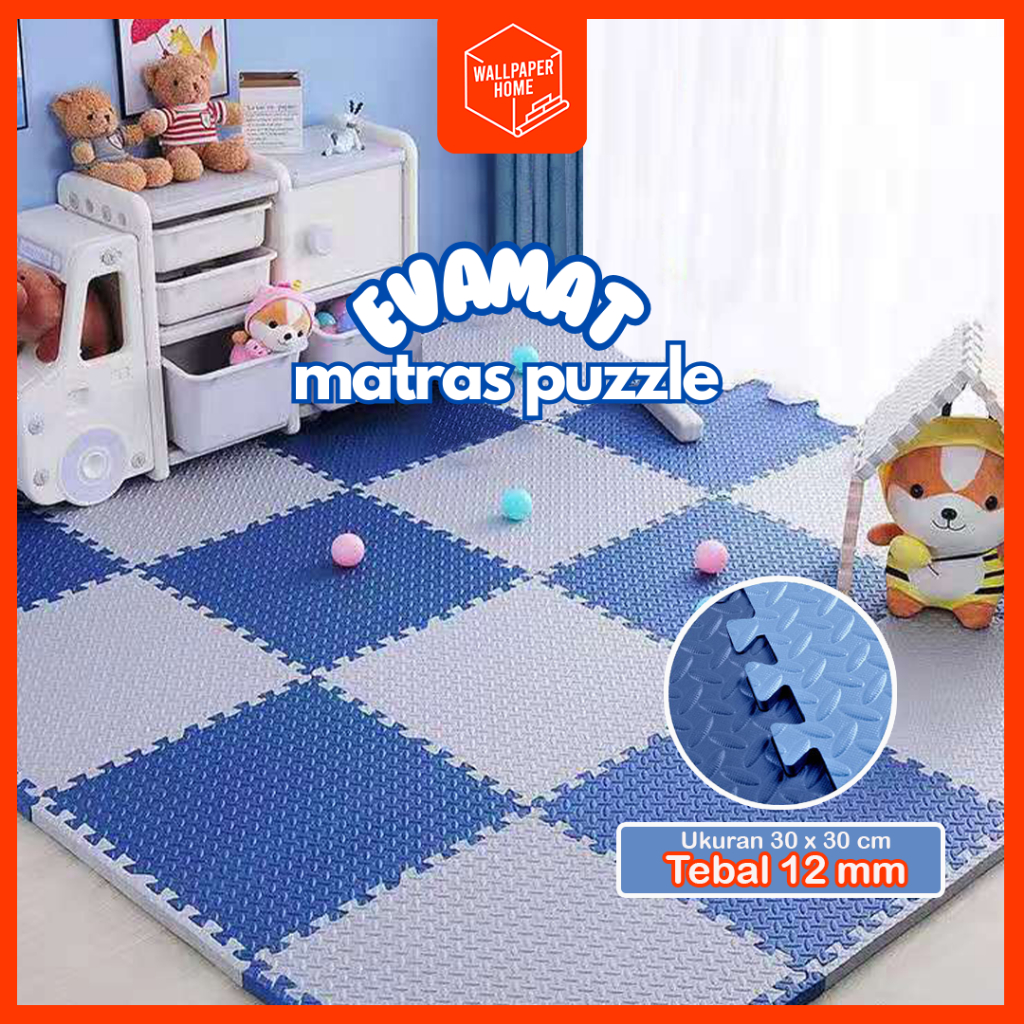 Jual Matras Puzzle Evamat Karpet Anak Playmat Matras Bayi Karpet ...