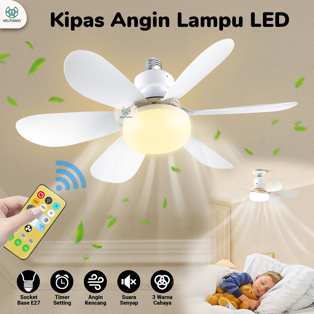 Jual Lampu Kipas Angin Plafon Multifungsi - Lampu LED Langit-langit Lampu LED Remote Control ...