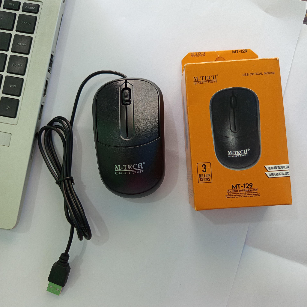 Jual MOUSE M-TECH | MT-129 | USB OPTICAL MOUSE | Mouse kabel Laptop/Komputer | Shopee Indonesia