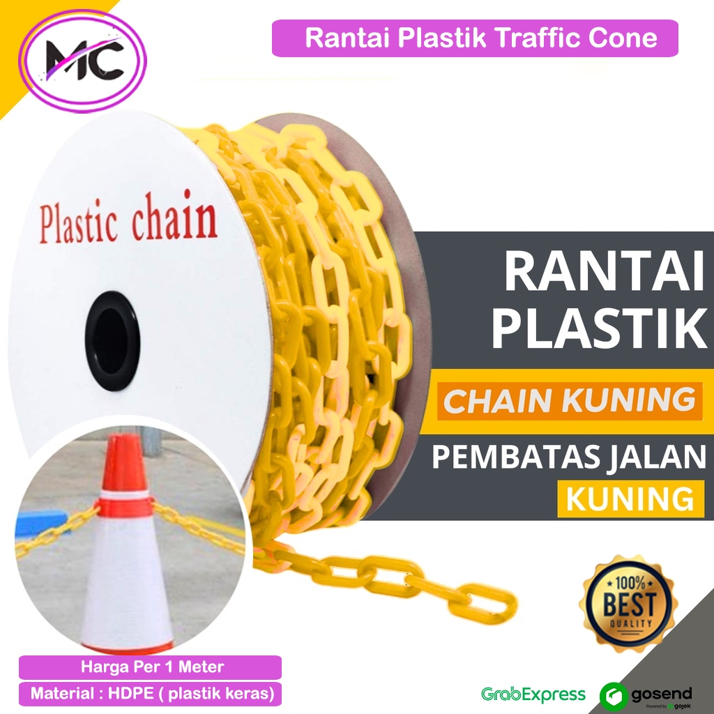 Jual Rantai Plastik Plastic Chain Safety Traffic Cone 6mm 8mm Warna ...